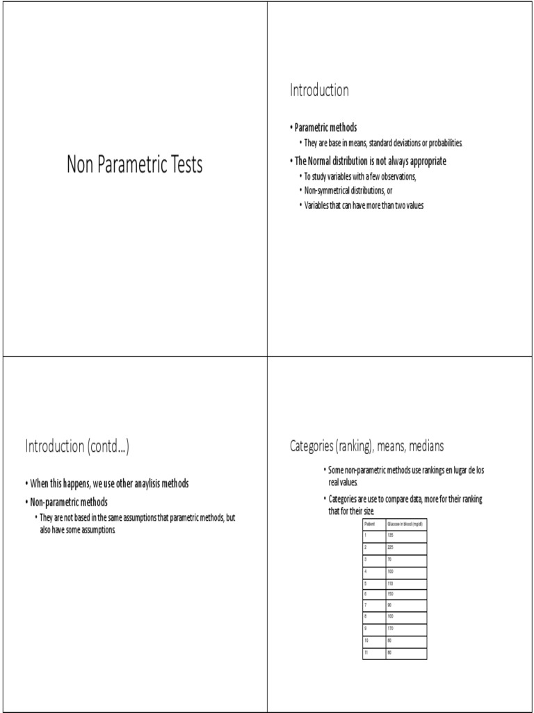 Non Parametric Tests | PDF | Student's T Test | Spearman's Rank ...
