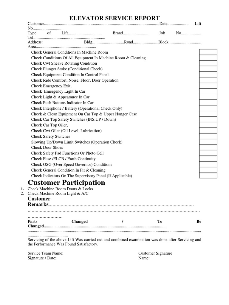Elevator Service Report | PDF | Elevator | Building Engineering