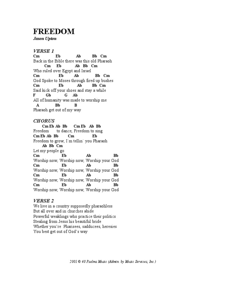 Freedom by Jason Upton (CM) | PDF
