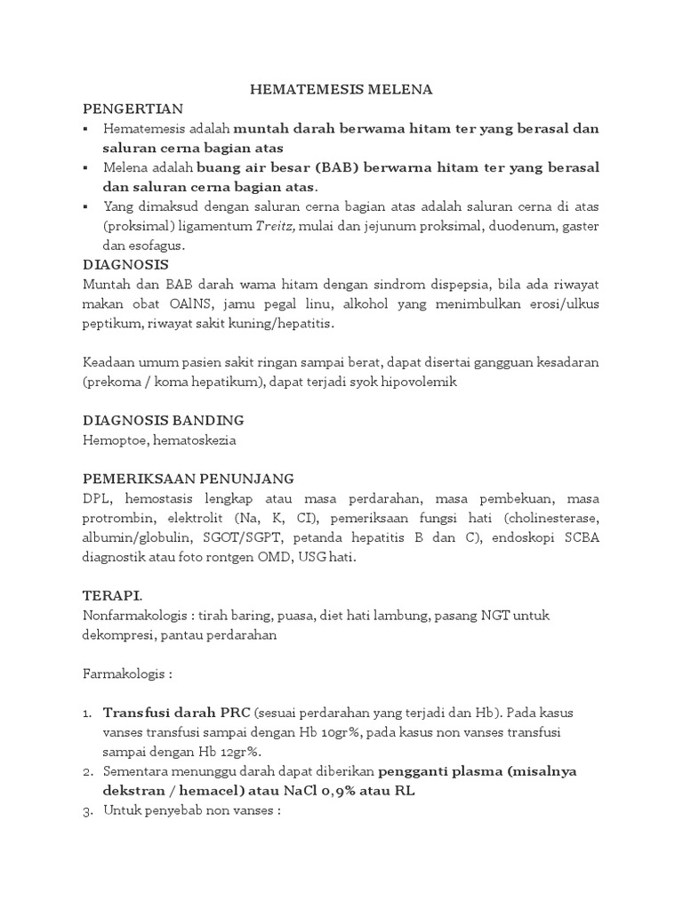 Hematemesis Melena | PDF