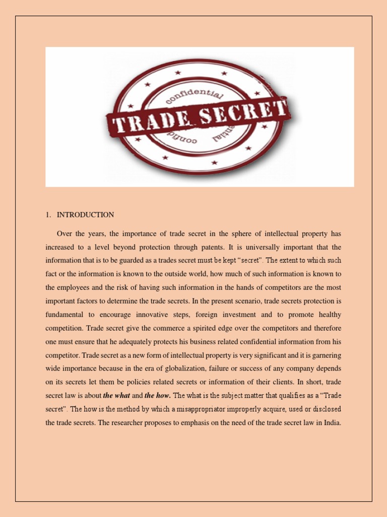 Trade Secret Poster | Download Free PDF | Trade Secret | Patent