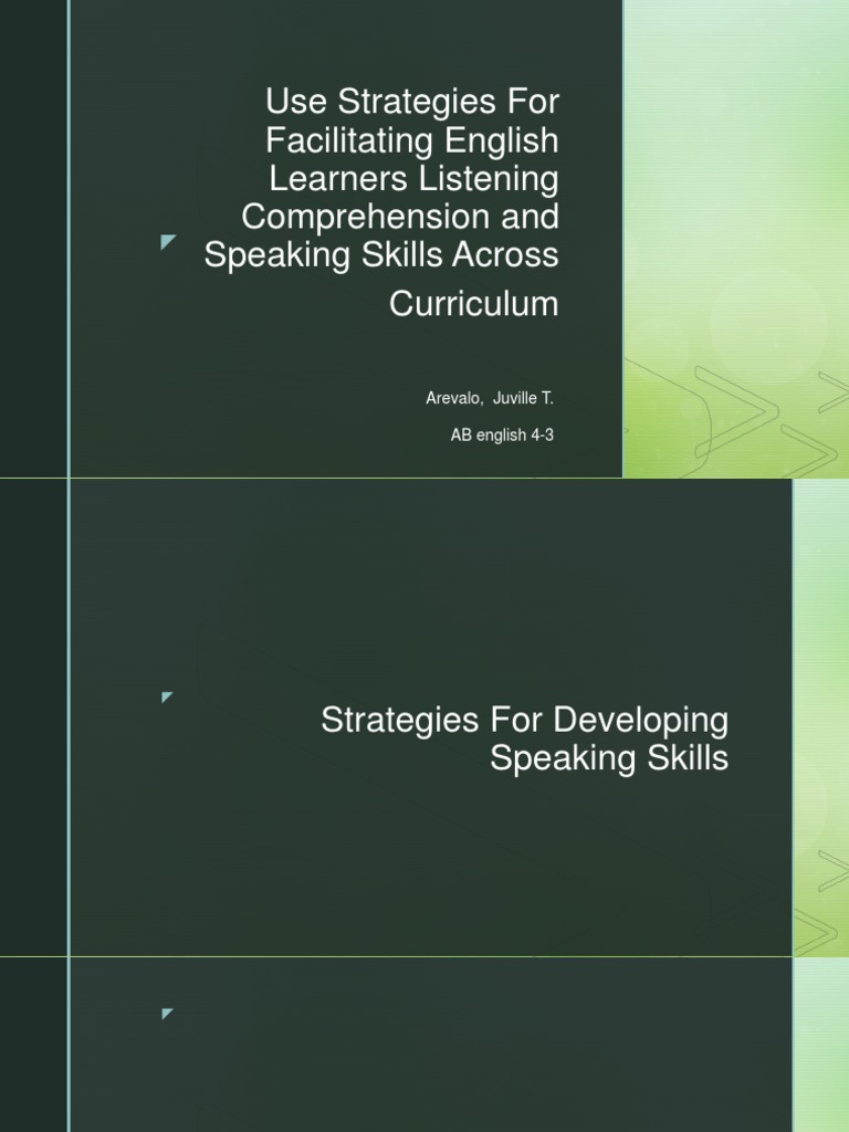 Use Strategies For Facilitating English Language Learners Listening ...
