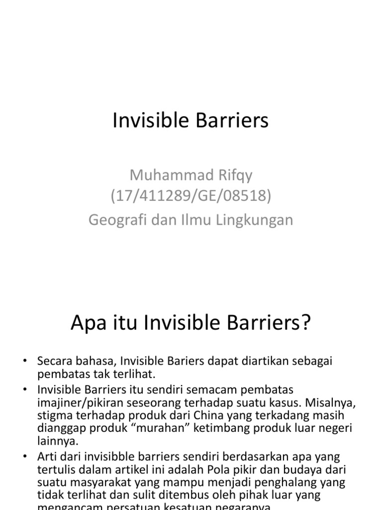 Invisible Barriers | PDF