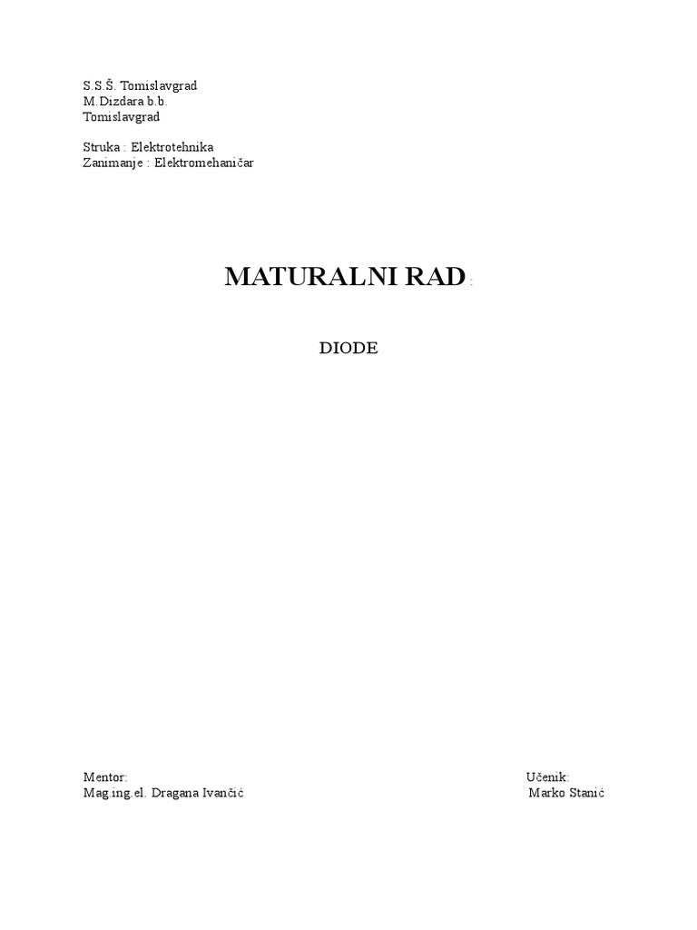 Maturalni Rad | PDF