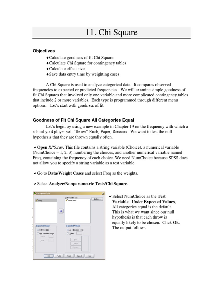 Chi Square: Objectives | PDF | Chi Squared Distribution | Goodness Of Fit