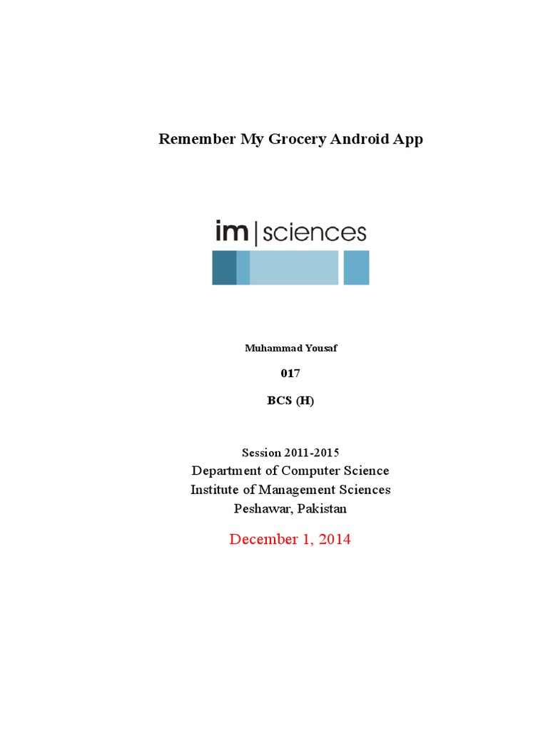 Grocery Android App Final Report | PDF | Android (Operating System) | Login