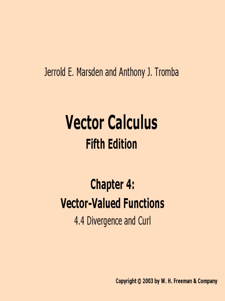 Vector Calculus: Fifth Edition Vector-Valued Functions | PDF