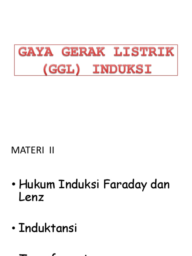 Gaya Gerak Listrik (GGL) Induksi | PDF