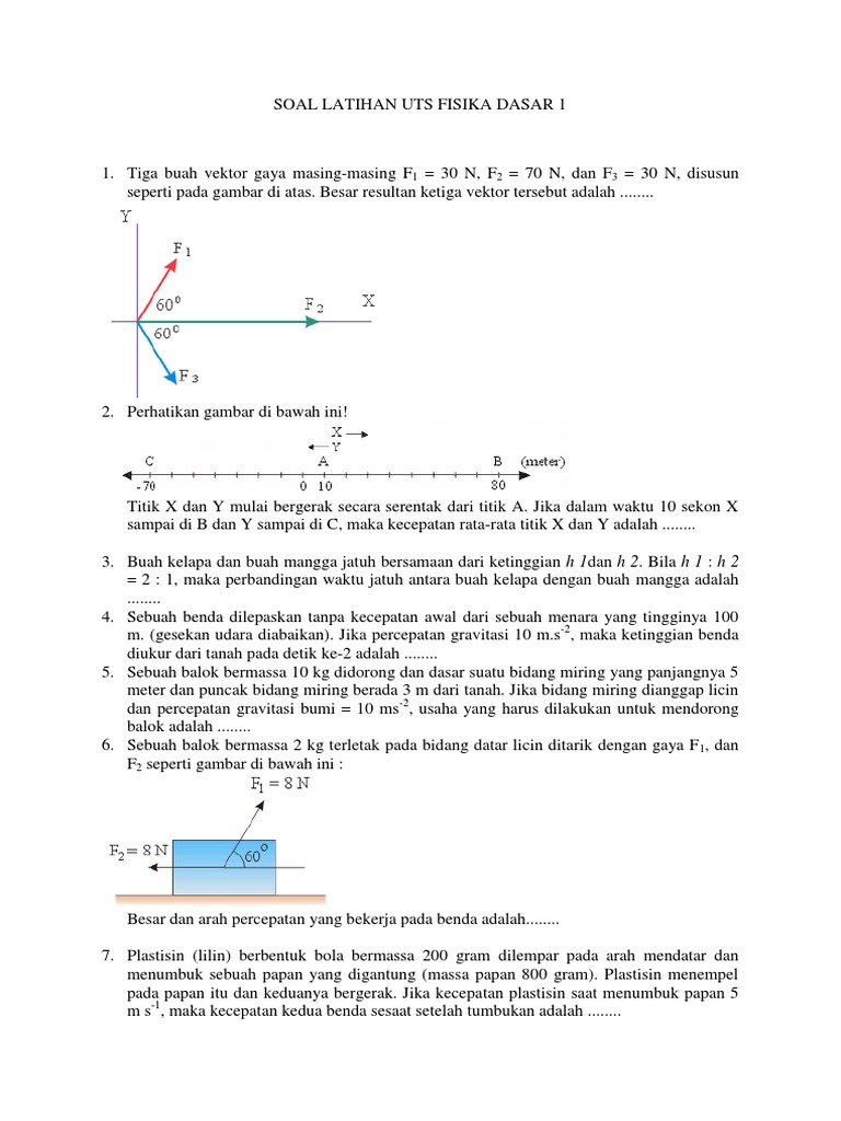 Soal Latihan Uts Fisika Dasar 1 | PDF