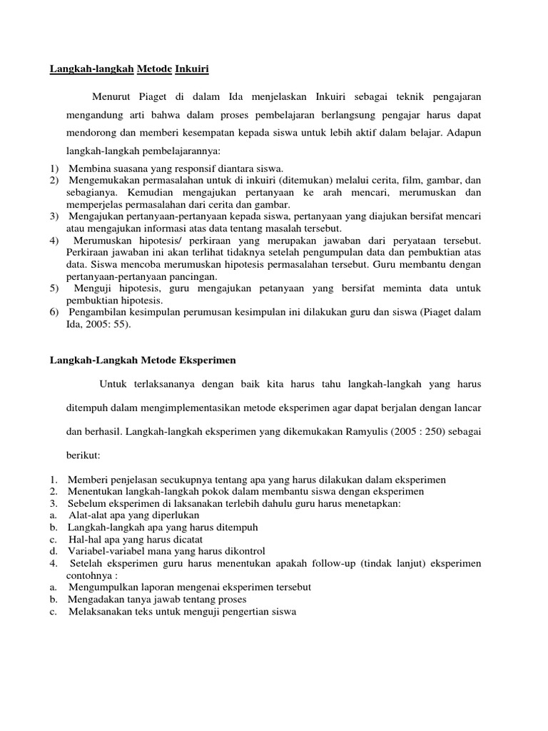 Langkah-Langkah Inkuiri | PDF