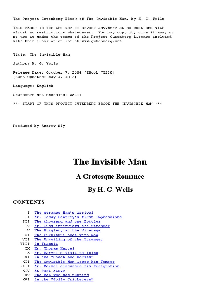 The Invisible Man | PDF | The Invisible Man