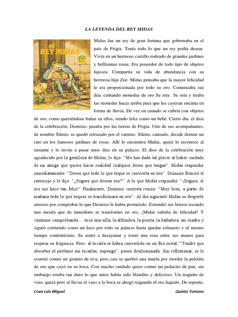 La Leyenda Del Rey Midas | PDF | Dioniso | Ocio