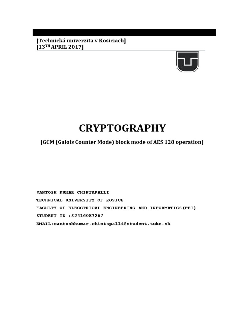 Document of Galois Counter Mode | PDF | Cryptography | Cyberwarfare