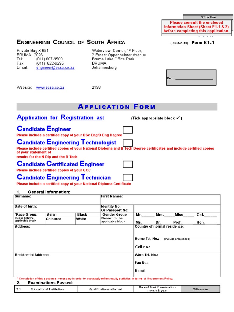 1E ECSA Candidate Appform | PDF | Cheque | Banks