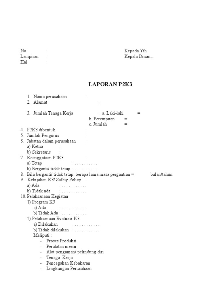 Laporan P2K3 | PDF