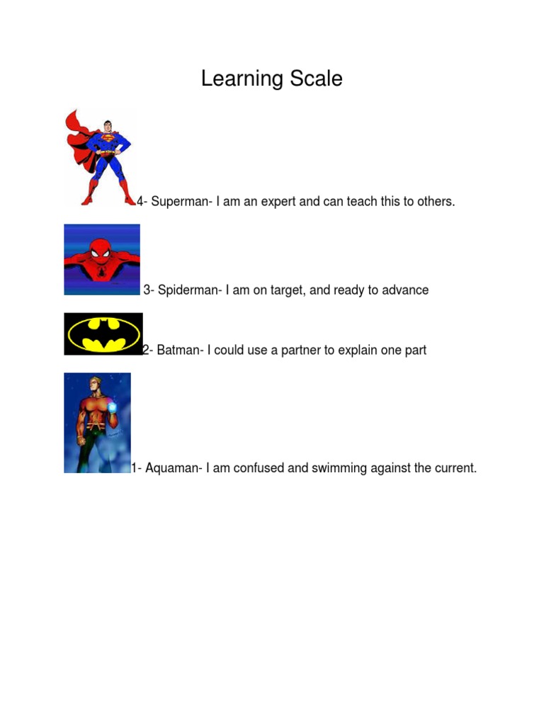 Superherolearningscale | PDF