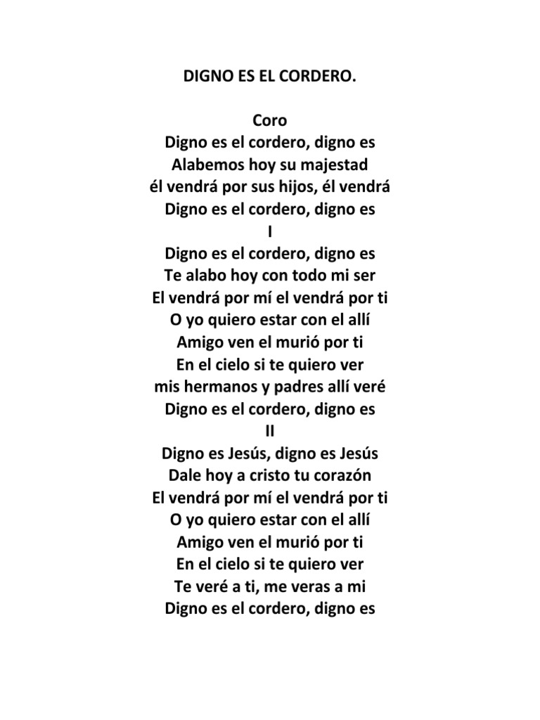 Digno Es El Cordero | PDF