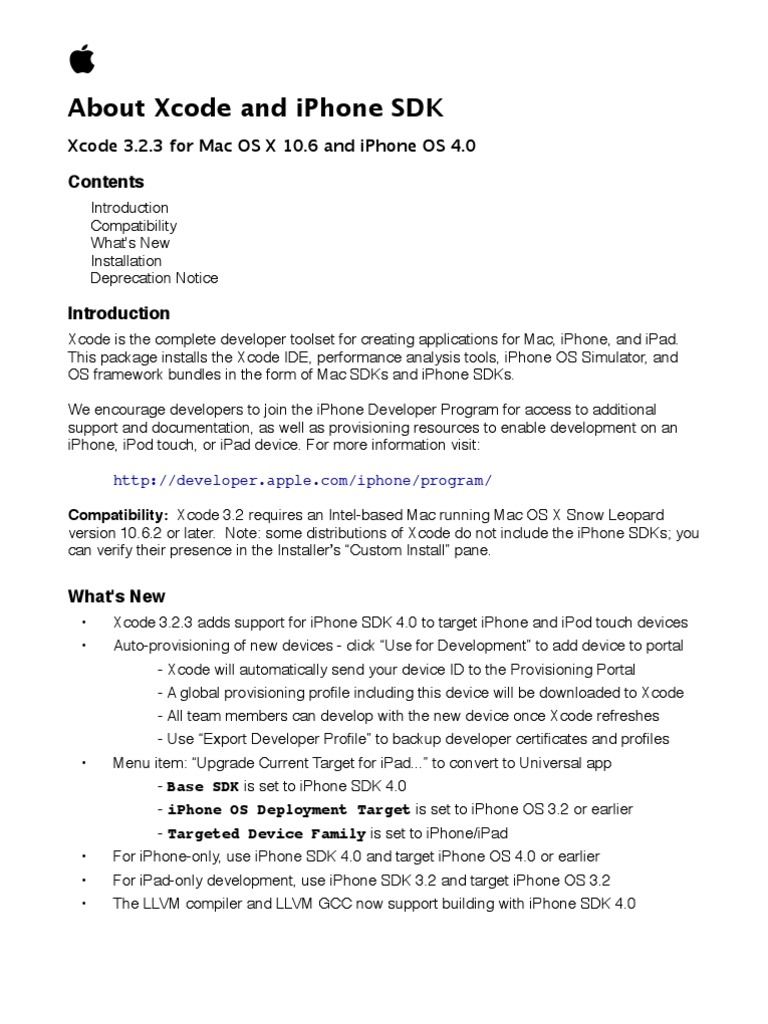 About Xcode and Iphone SDK | PDF