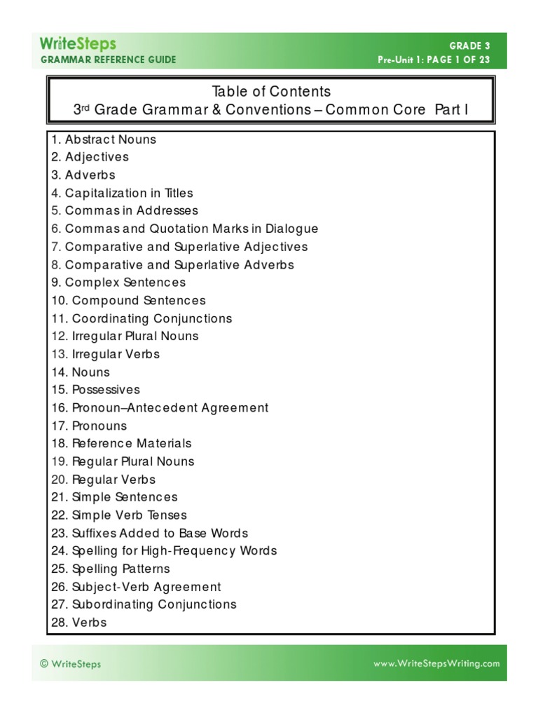 Grade 3 Grammar Reference Guide | PDF | English Grammar | Pronoun