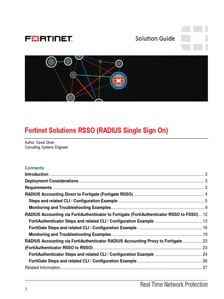 Fortinet Solutions RSSO - RADIUS Single Sign On | PDF | Radius | Proxy Server
