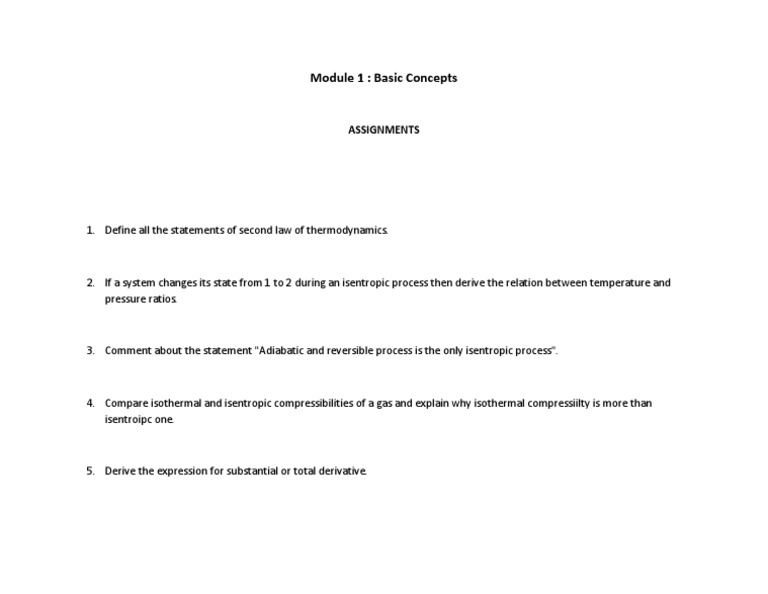Module 1: Basic Concepts: Assignments | PDF