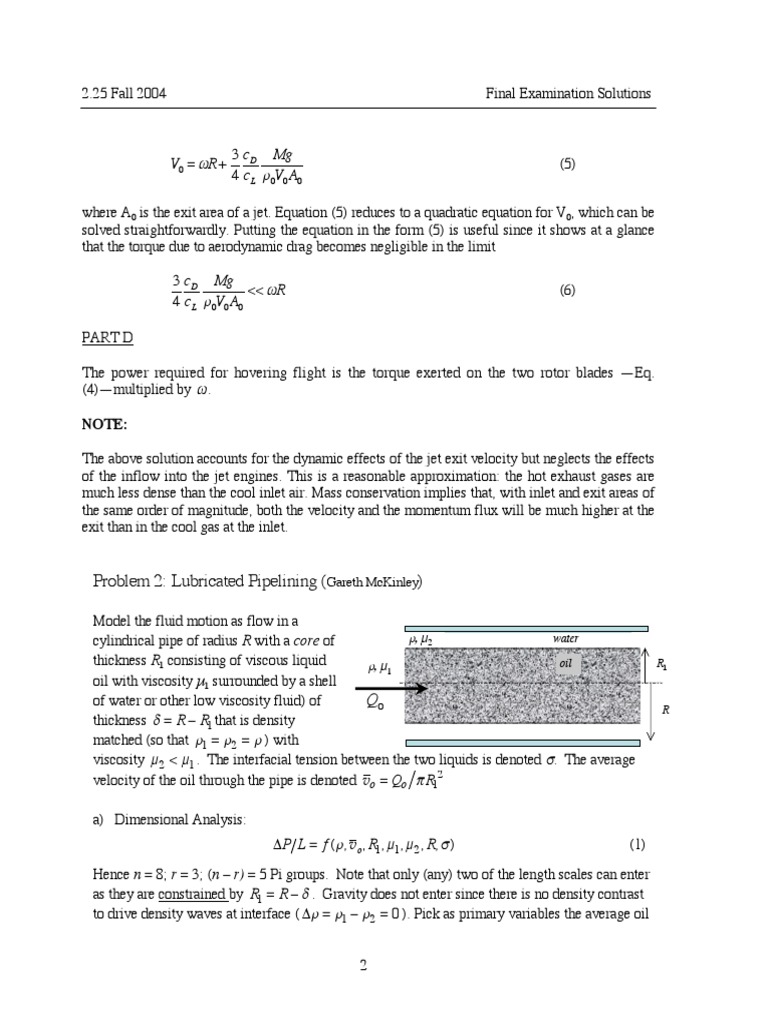 Lubricated pipelining flow model | PDF | Fluid Dynamics | Viscosity