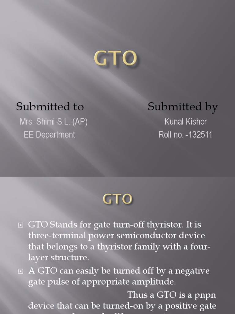 Gto | Power Electronics | Materials