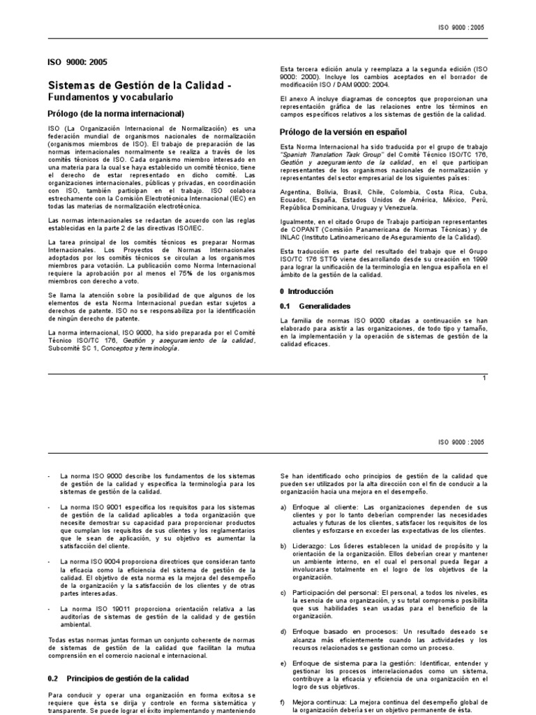 Iso 9000 2005 | PDF | Gestión de la calidad | Iso 9000