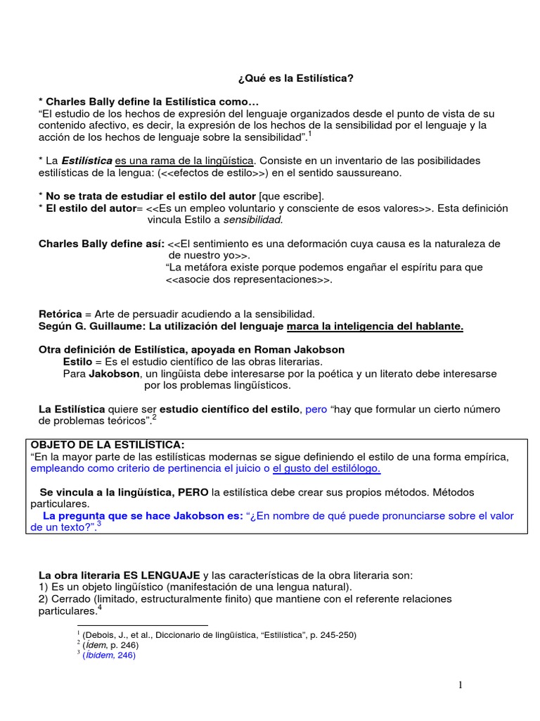 Que Es La Estilistica PDF | PDF | Lingüística | Semántica