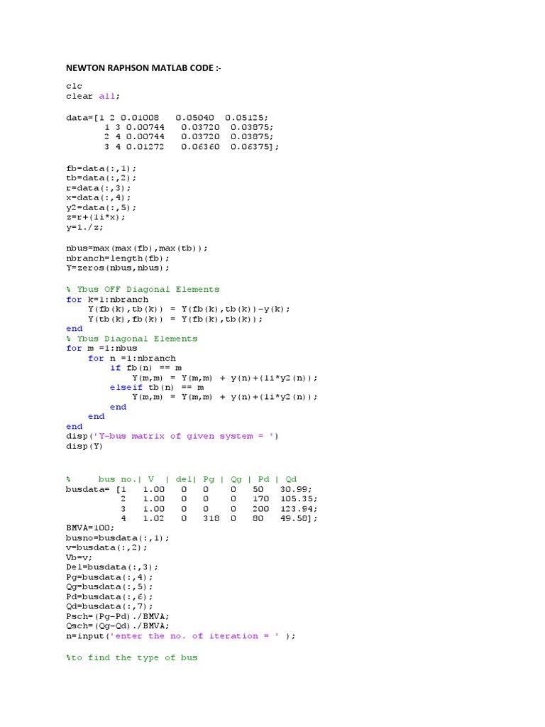 Newton Raphson Matlab Code Pdf 