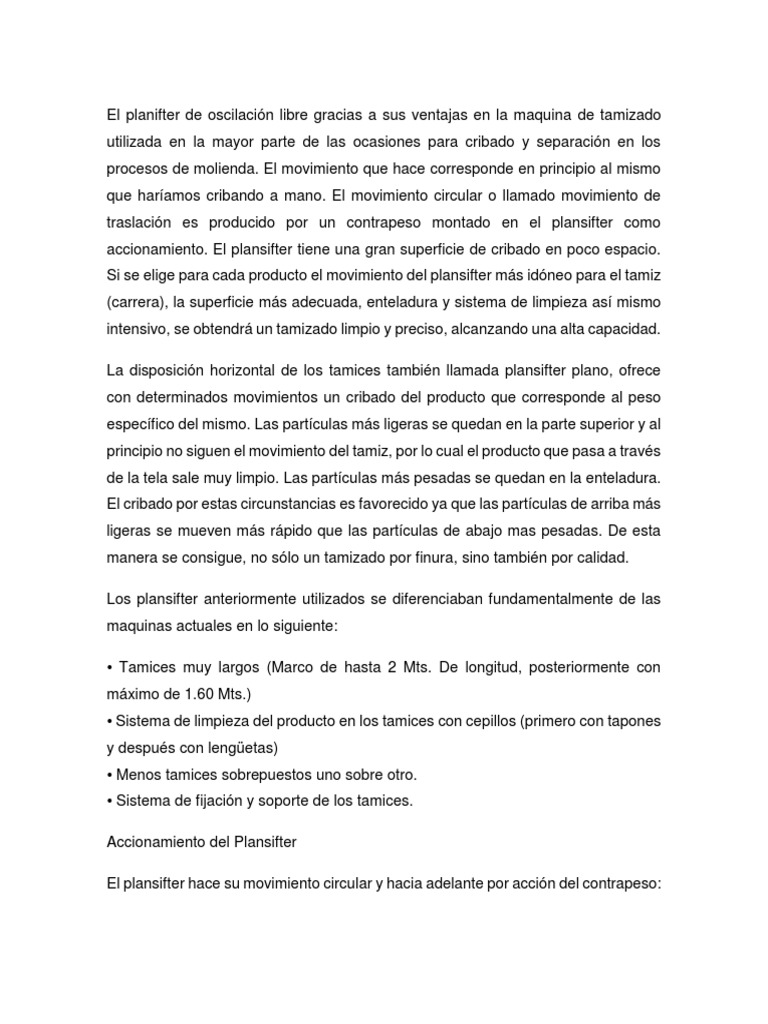 El Plansifter | PDF | Movimiento (física) | Eje