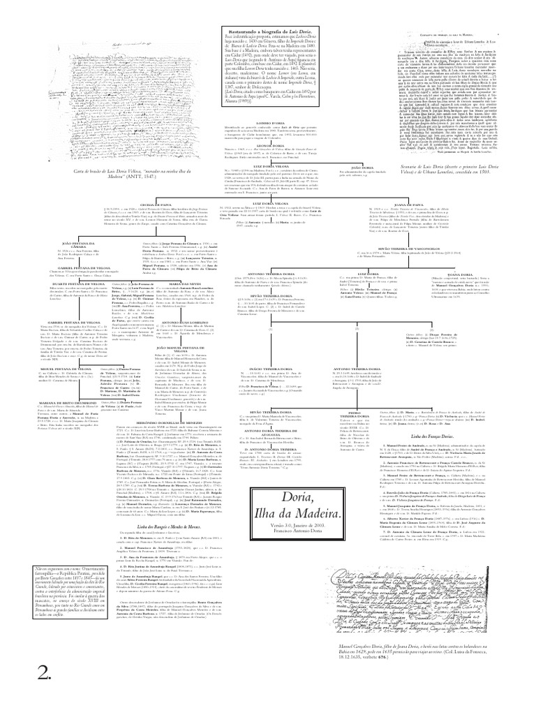 Biografia da Família Doria na Madeira | PDF | Personalidades