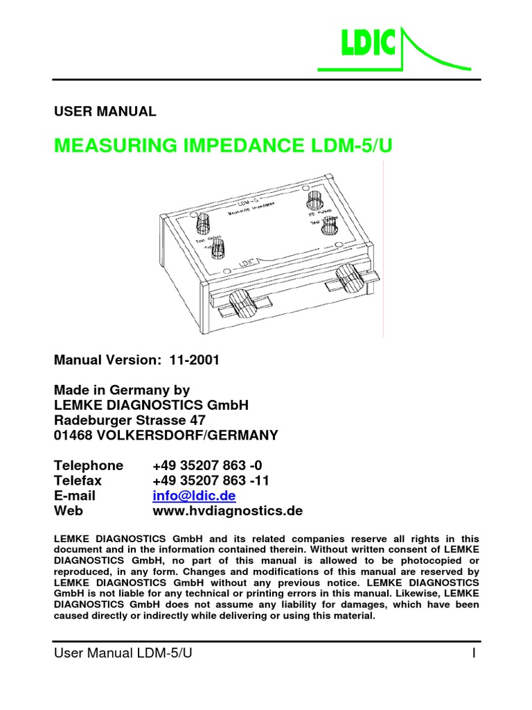 Manual LDM5 U en | PDF | Capacitor | Electric Power