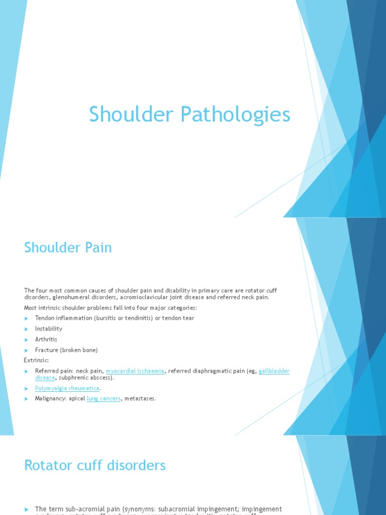 Common Shoulder Pathologies: A Detailed Review of Rotator Cuff ...