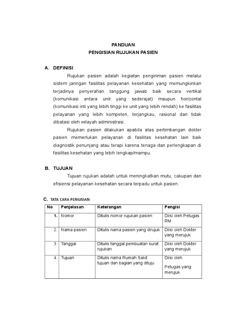 Panduan Pengisian Form Rujukan Dan Transfer | PDF | Sains & Matematika