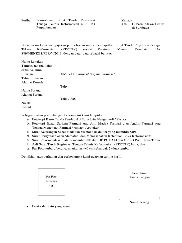 ! Surat Permohonan STR | PDF