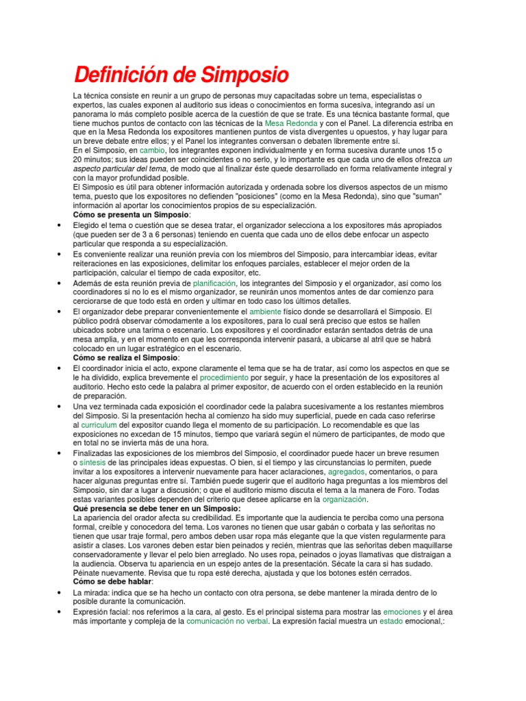 Definición de Simposio | Seminario | Seminario