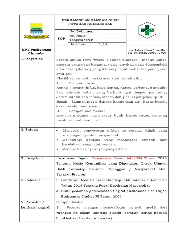 Sop Kebersihan Ruangan - Riset