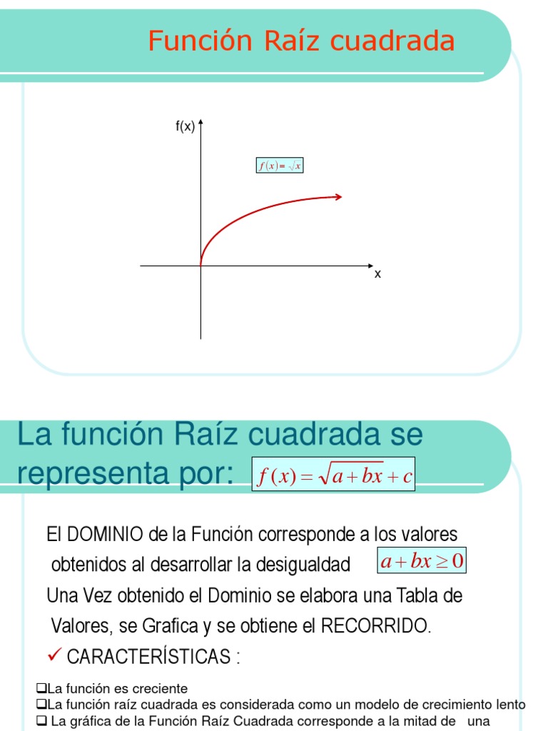 Función Raíz Cuadrada | PDF