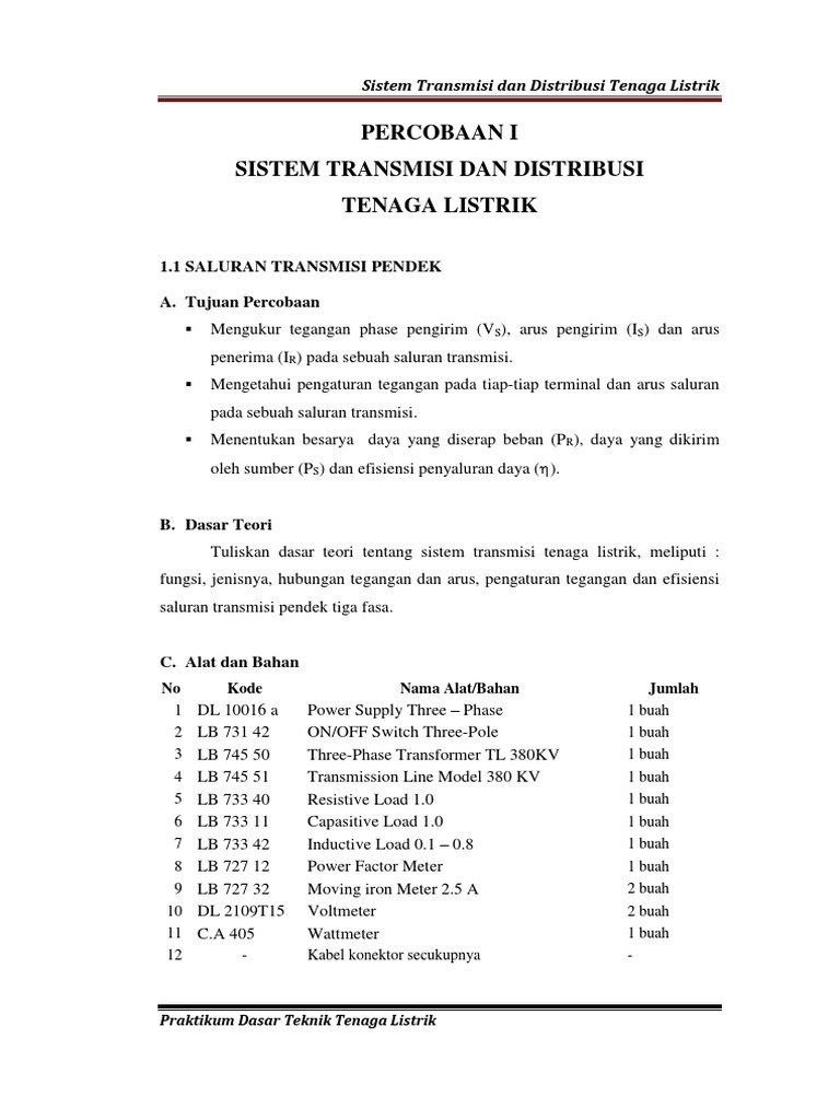 Modul 1 Sistem Transmisi Dan Distribusi | PDF | Sains & Matematika