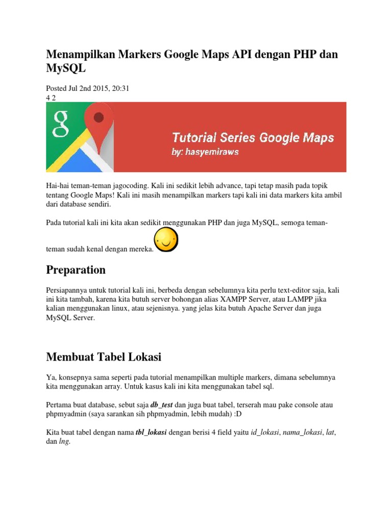 Google Maps API dengan PHP & MySQL | PDF