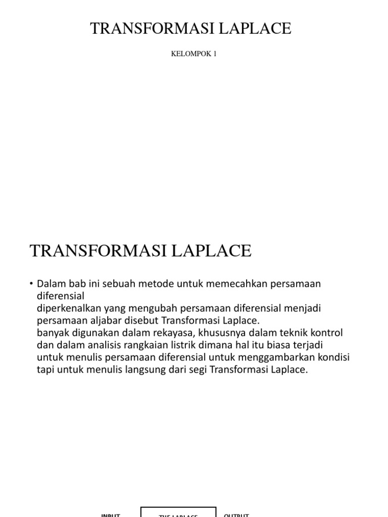 Transformasi Laplace | PDF | Metode & Bahan Ajar | Sains & Matematika