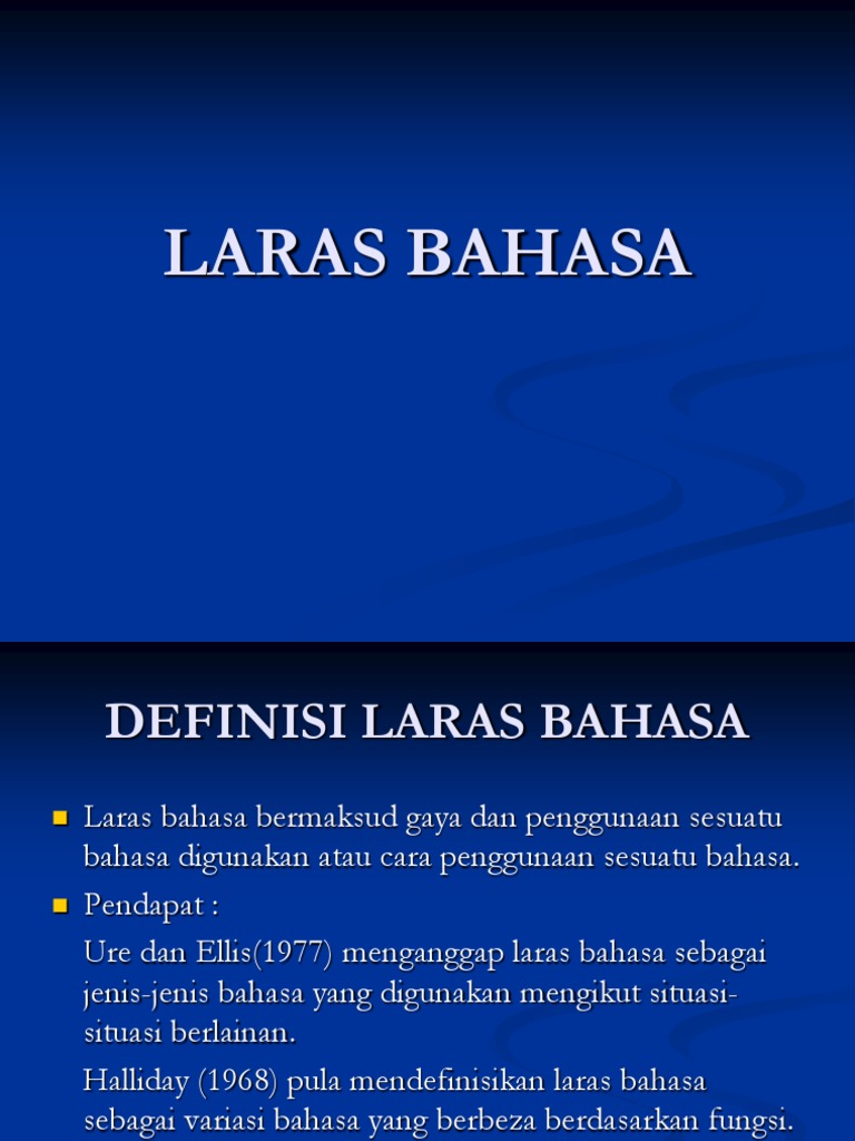 Ciri-Ciri Laras Bahasa | PDF