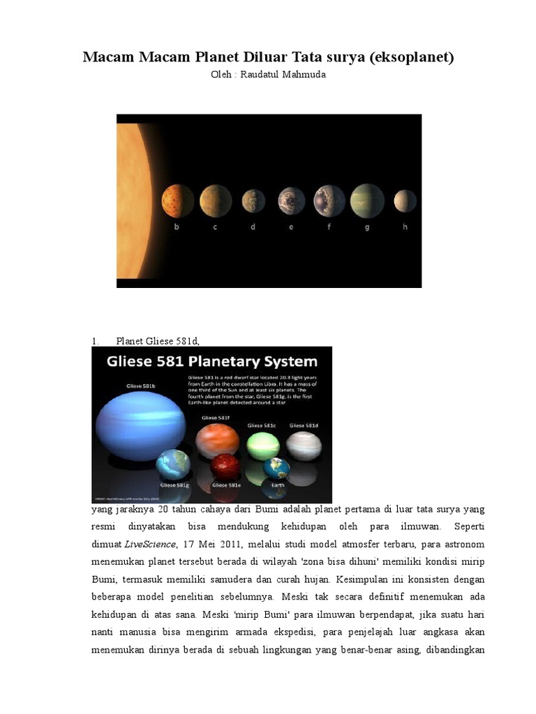 Macam Macam Planet Diluar Tata Surya | PDF | Ilmu Sosial | Sains ...