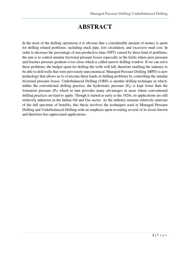 MPD UBD Report | PDF | Oil Well | Drilling Rig