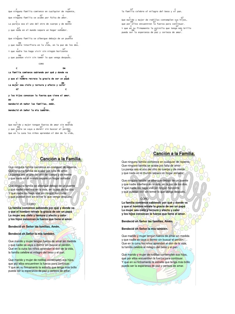 Cancion A La Familia | PDF | Amor