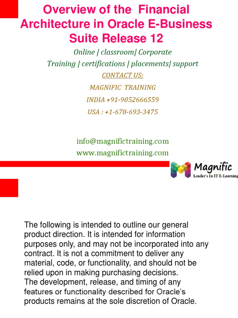 Overview of The Financial Architecture in Oraclee Business Suite ...