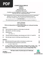 ISC Class 12 Computer Science Paper 1 (Theory) Question Paper - 2019 | PDF | Constructor (Object ...