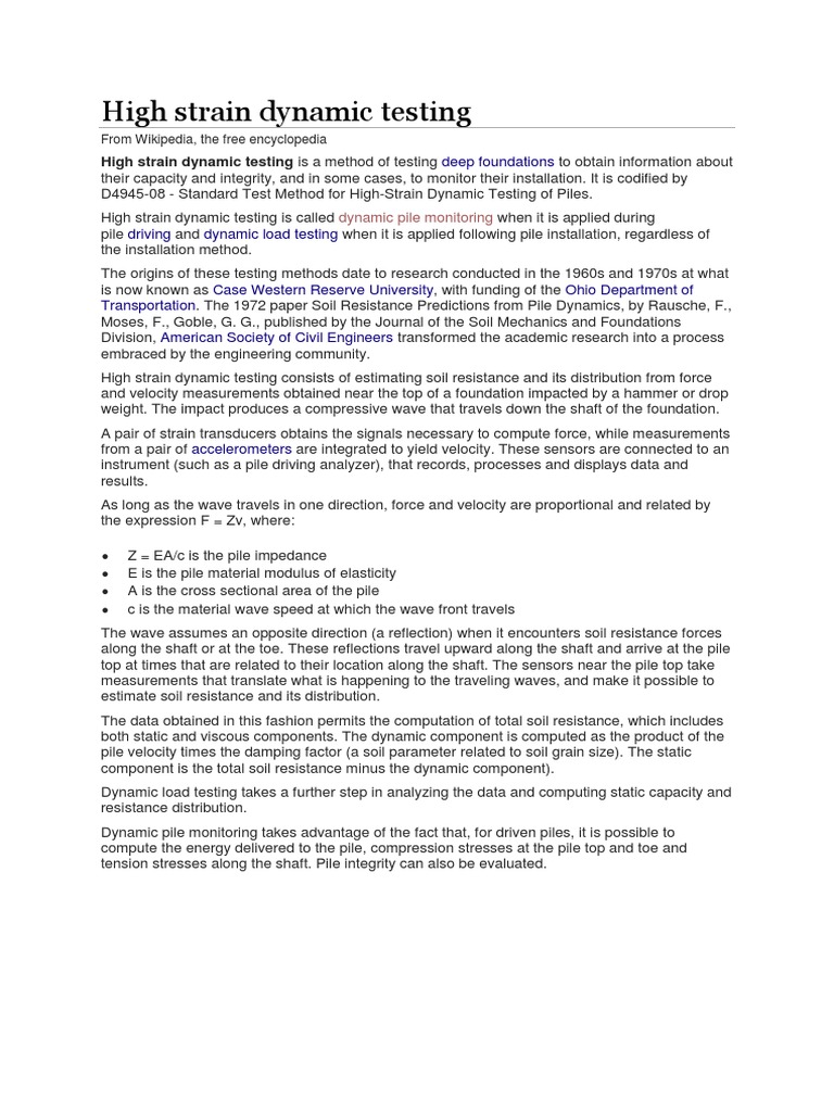High Strain Dynamic Testing | PDF | Deep Foundation | Mechanics