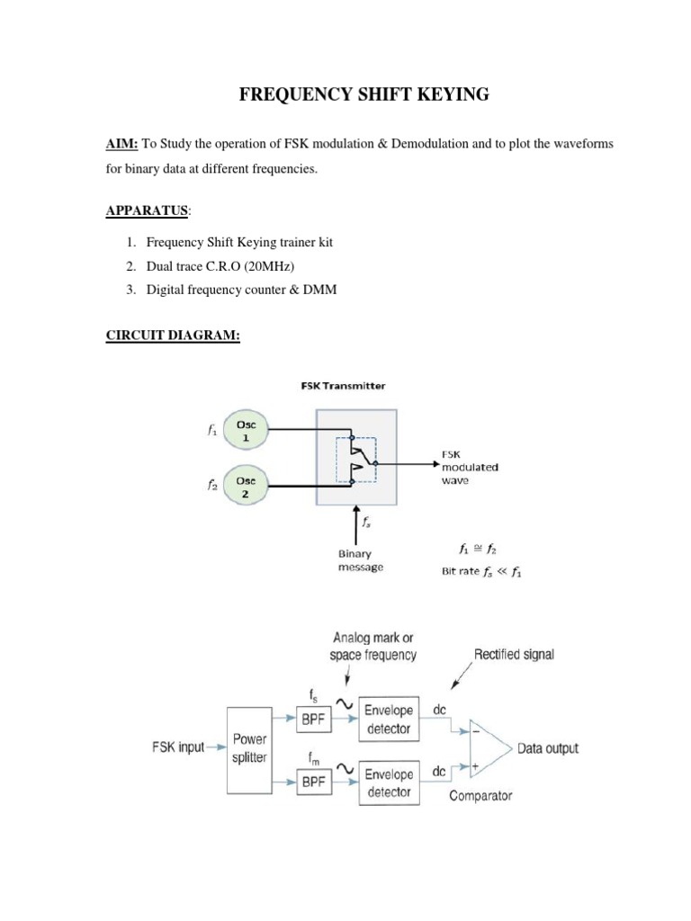 Frequency Shift Keying Circuit Diagram